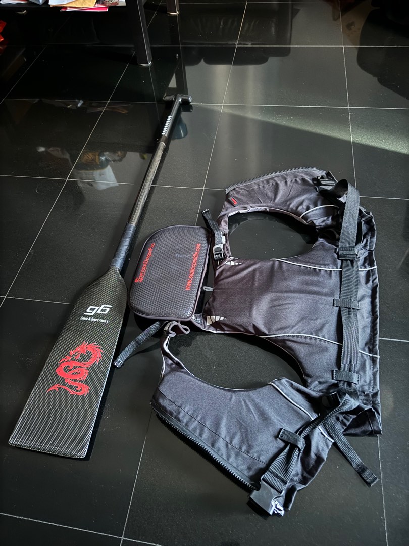 (With life jacket)Carbon Fibre Dragonboat Paddle set, Sports Equipment ...