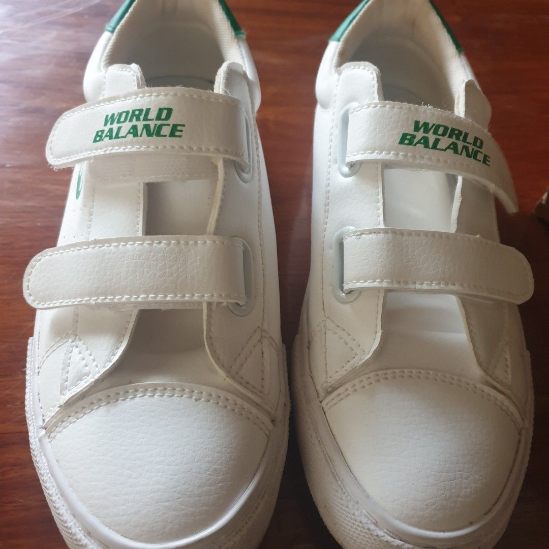 World Balance Strap-On White Sneakers, Women's Fashion, Footwear ...