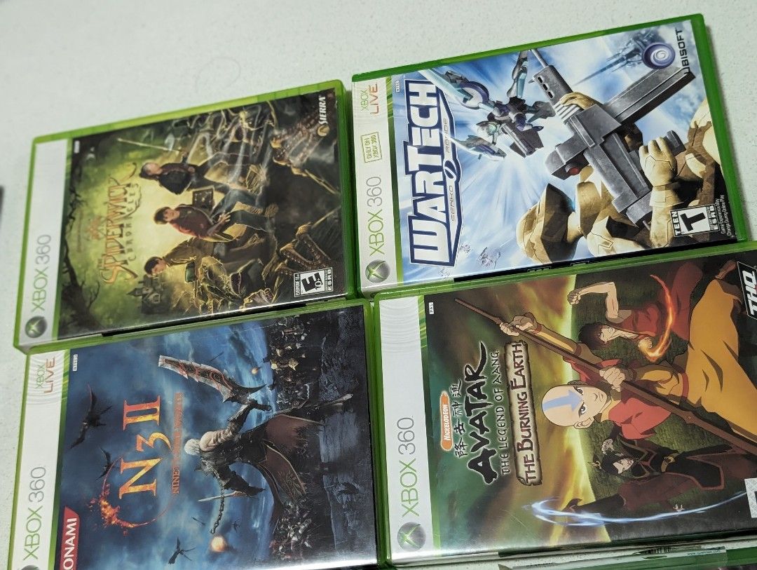 Xbox 360 Games one original games wartech spiderwick chronicles N3 II avatar burning earth ...