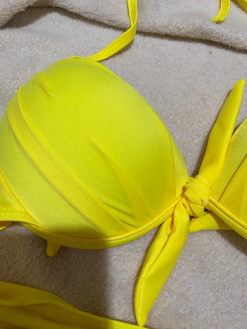 Yellow Push Up Bikini, Women's Fashion, Swimwear, Bikinis & Swimsuits ...