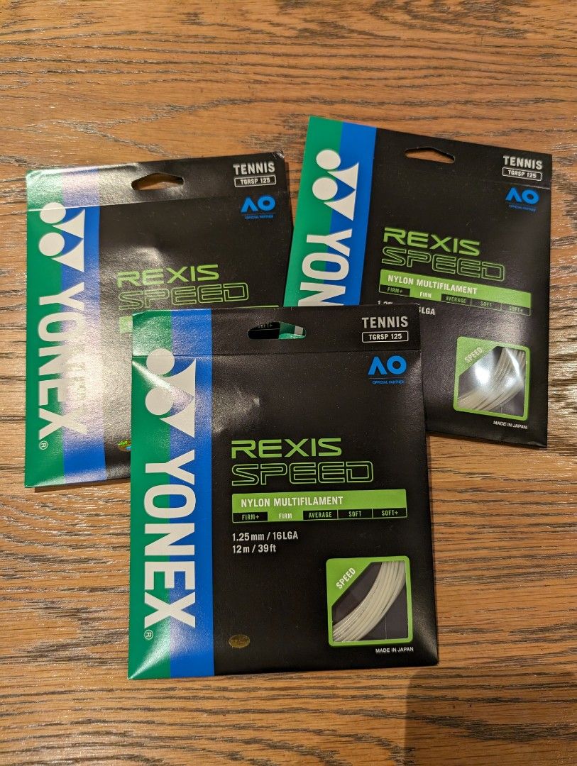 Yonex Rexis Speed 1.25mm Tennis String, Sports Equipment, Sports & Games, Racket & Ball Sports ...