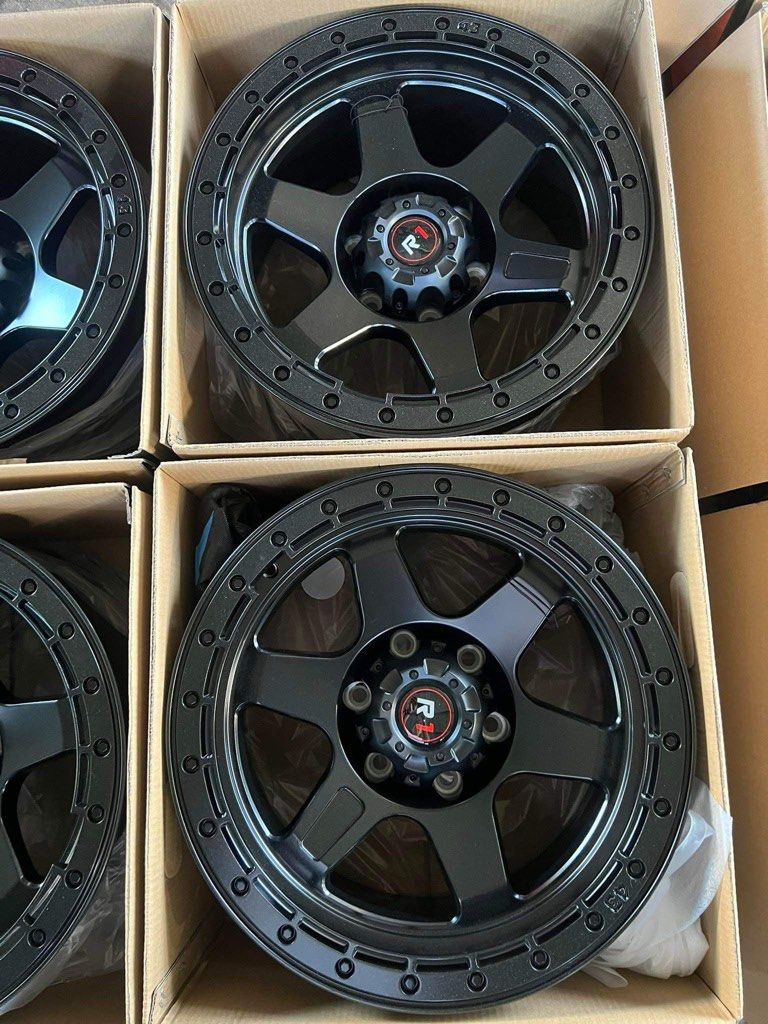 17” RayOne Black flowform DX027 Mags 6Holes pcd 139 Bnew, Car Parts ...