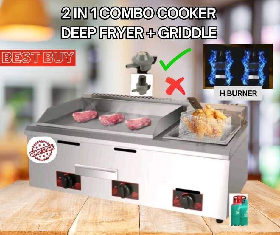 2 in 1 Gas Grill + Deep Fryer + Dapur Burger, TV & Home Appliances ...