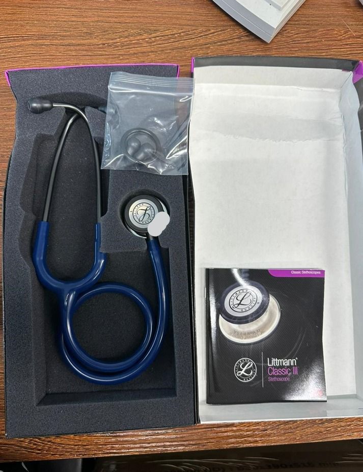 3M Littmann Stethoscope Classic III Navy Blue Tube, Mirror-Finish ...