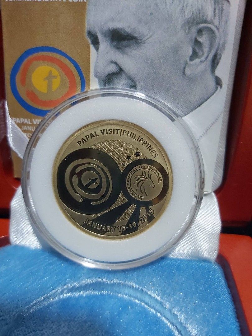 500 Peso Pope Francis visit commemorative coin, Hobbies & Toys ...