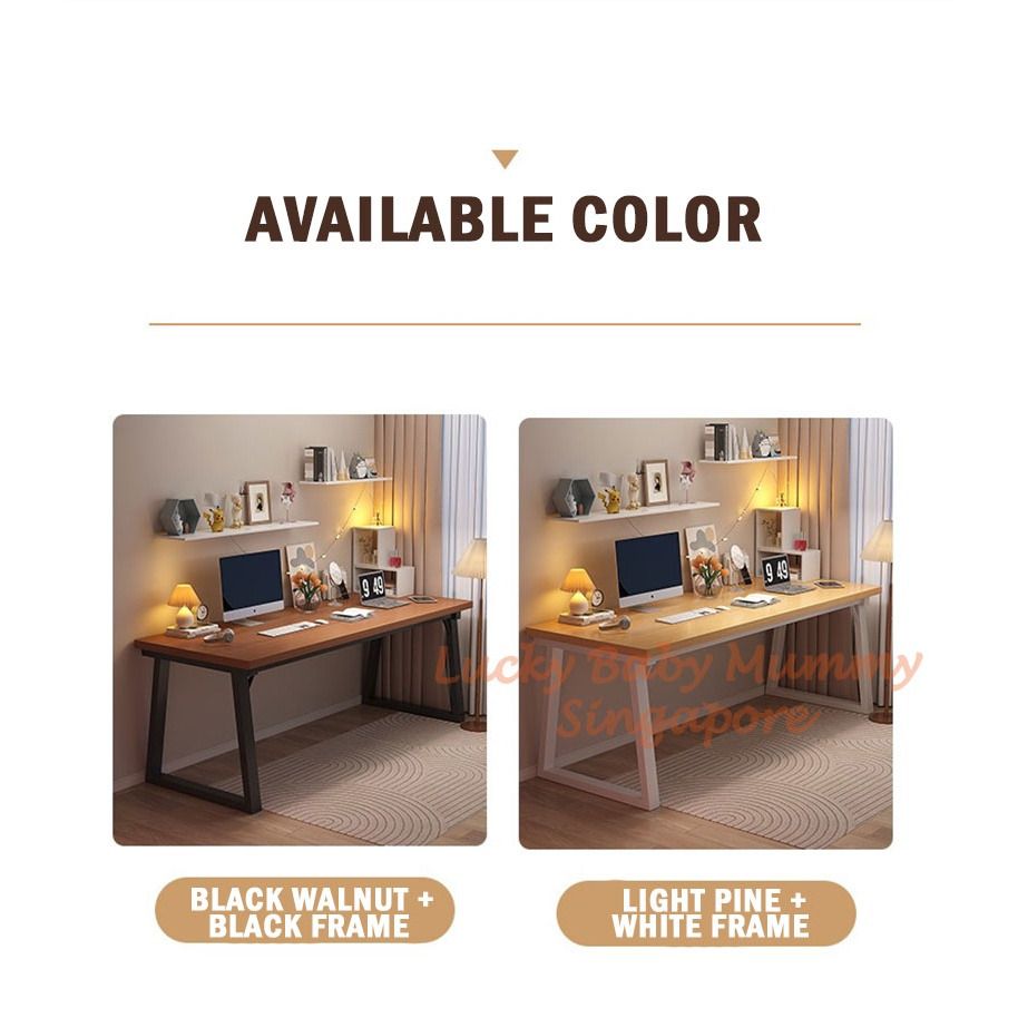 A661 Minimalist Dual Study Table, Simple Modern Bedroom Study Desk ...