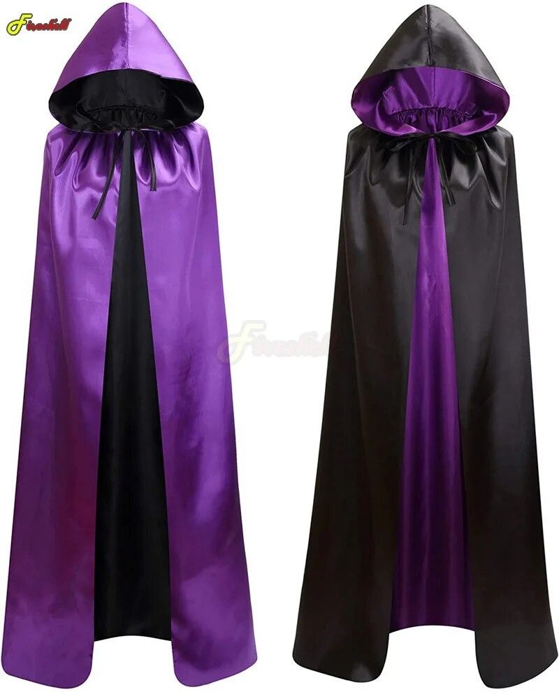 Adult Unisex Vampire Costume Hooded Cape CloakMedieval Halloween ...