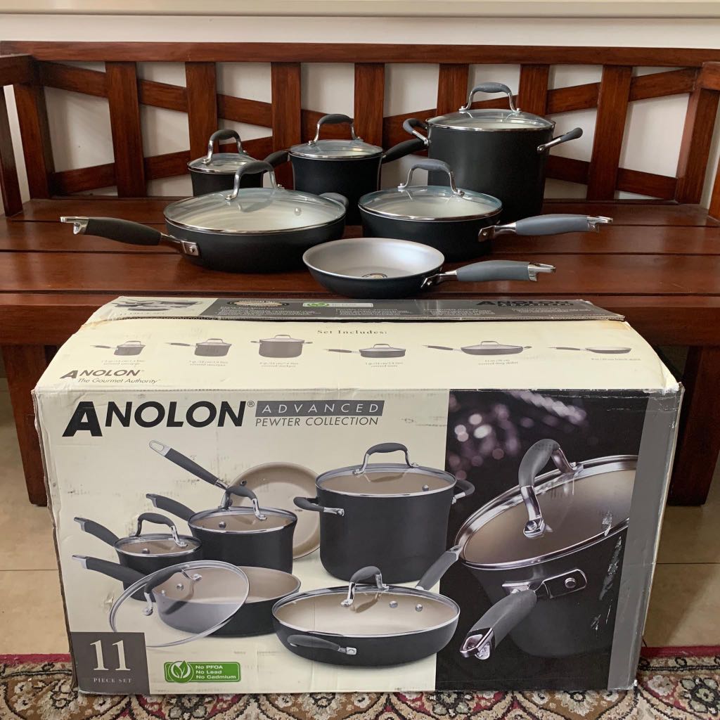 ANOLON Advanced 11-piece Cookware Set, Furniture & Home Living ...