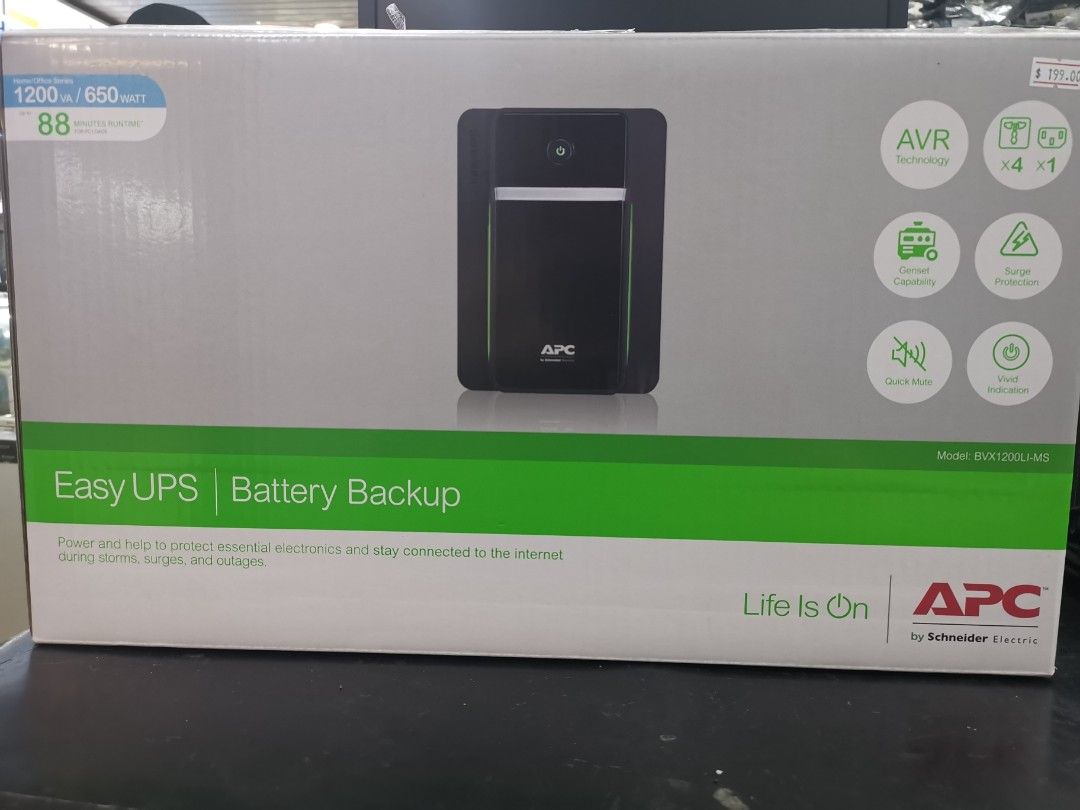APC EASY UPS 1200VA, 650Watt AVR Universal sockets, Computers & Tech ...