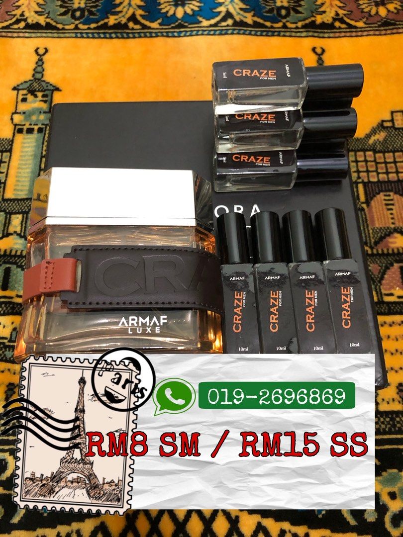 Armaf Craze Edp Original Perfume Decant Travel Spray, Beauty & Personal ...