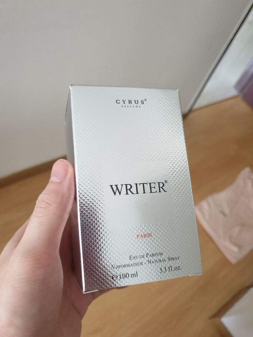 An empty box of Writer Perfume from Cyrus, Beauty & Personal Care ...