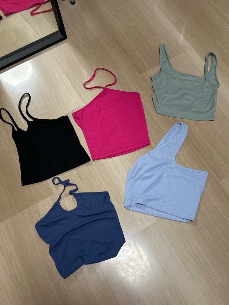 Assorted Ribbed Crop Tops, Women's Fashion, Tops, Sleeveless on Carousell
