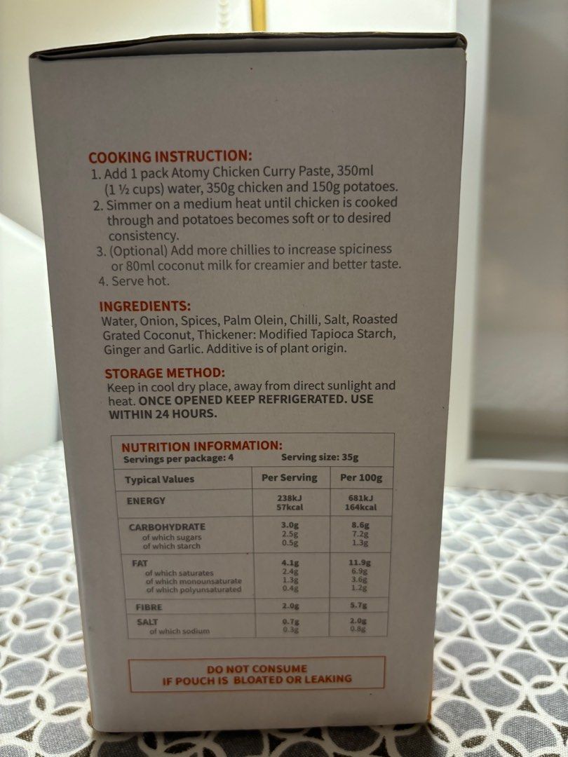 Atomy chicken curry paste, Food & Drinks, Packaged & Instant Food on Carousell