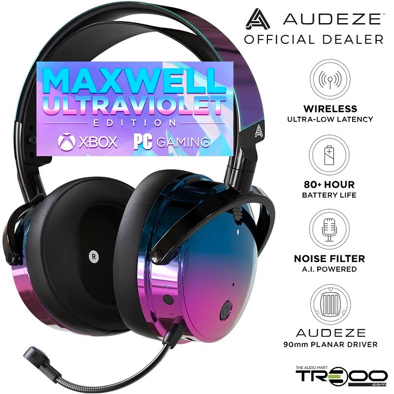 [Discontinued] Audeze Maxwell Ultraviolet Edition Bluetooth v5.3 & 2.4GHz Wireless Lag-free Over ...