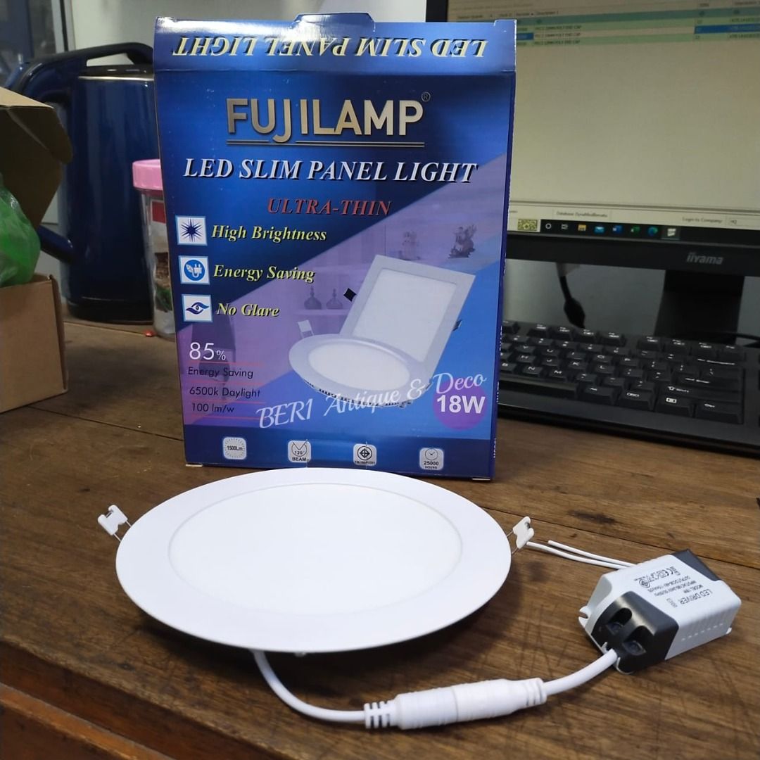 BER1 FUJILAMP LED Slim Panel Light White 18W 6 inch Lampu LED Putih DIY ...