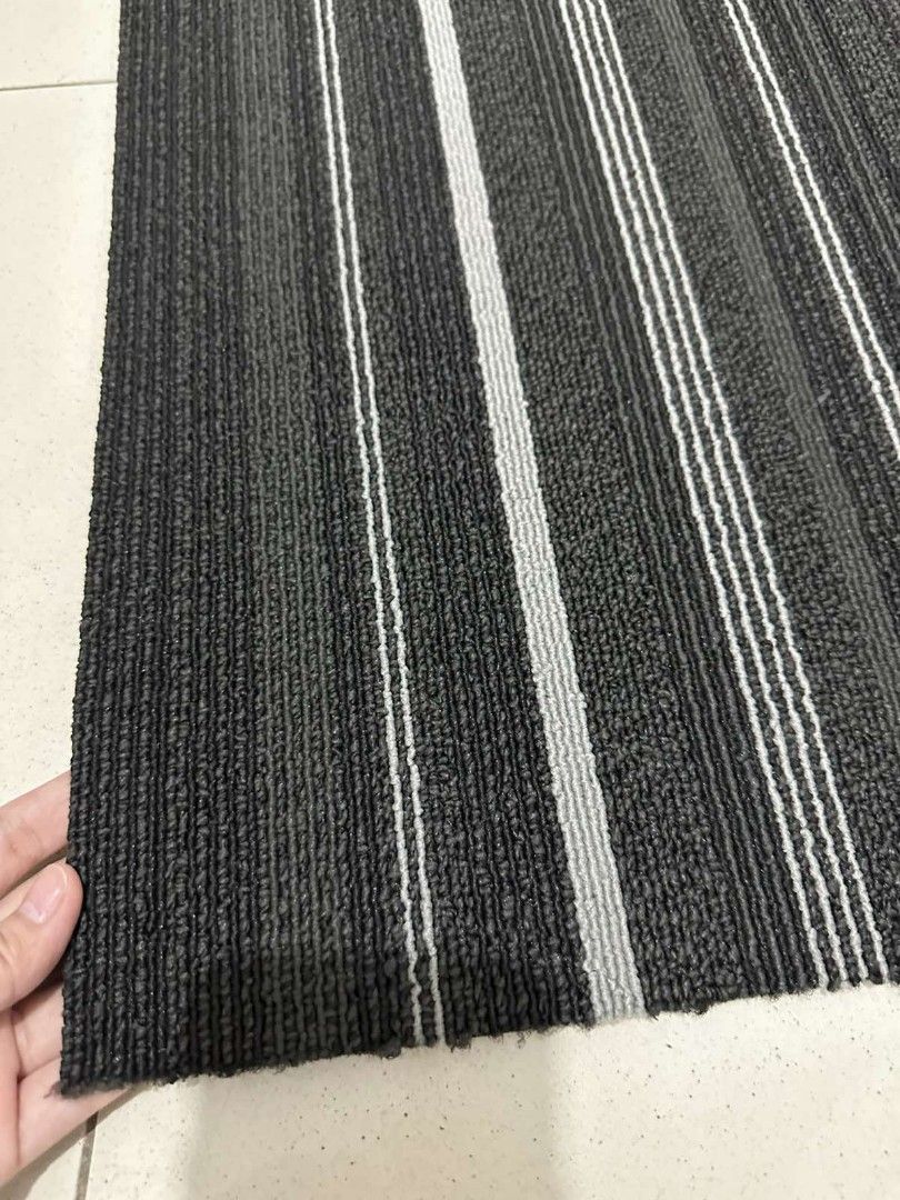 Black Stripe Carpet Tile Imported, Furniture & Home Living, Home Decor ...