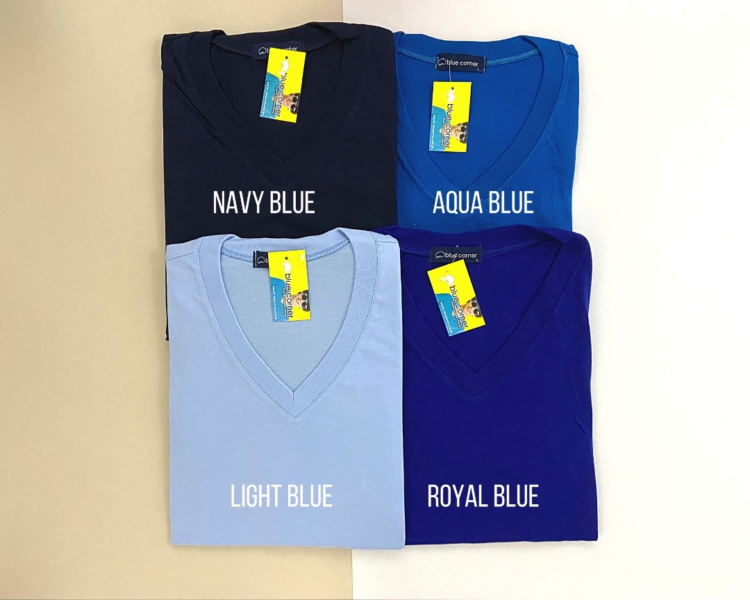 Blue Corner V-neck (UNISEX), Men's Fashion, Tops & Sets, Tshirts & Polo ...