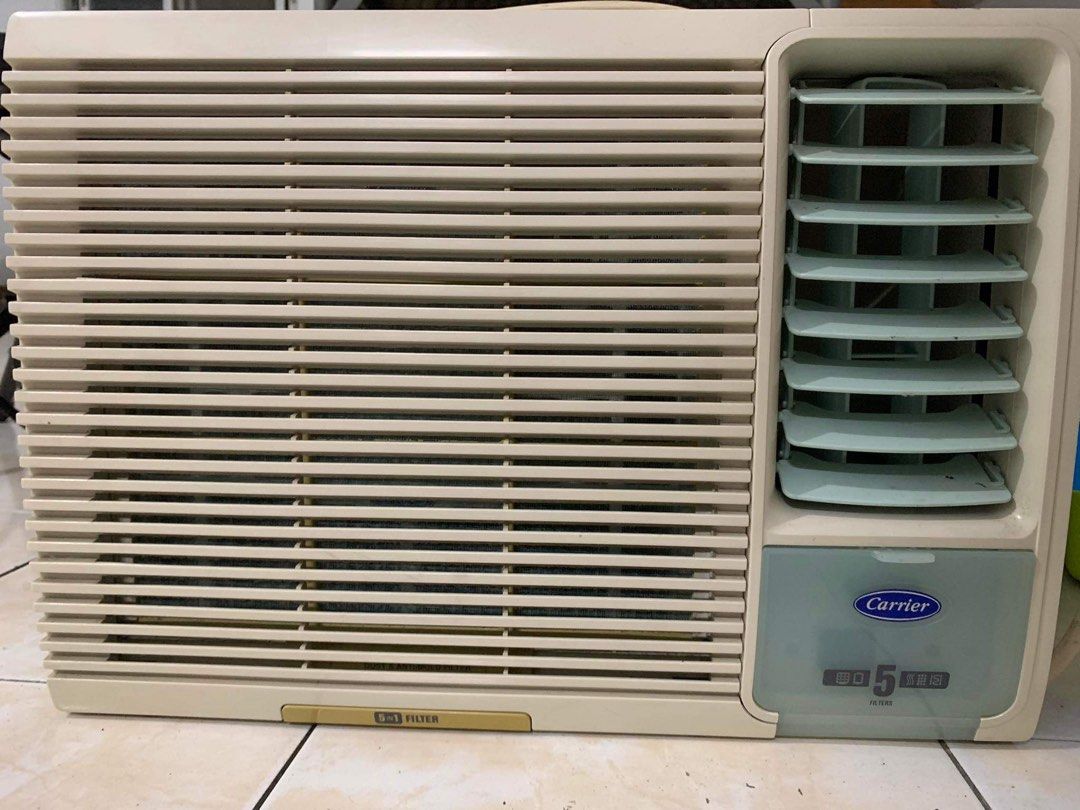 Carrier 5in1 filter Aircon Window Type, TV & Home Appliances, Air ...