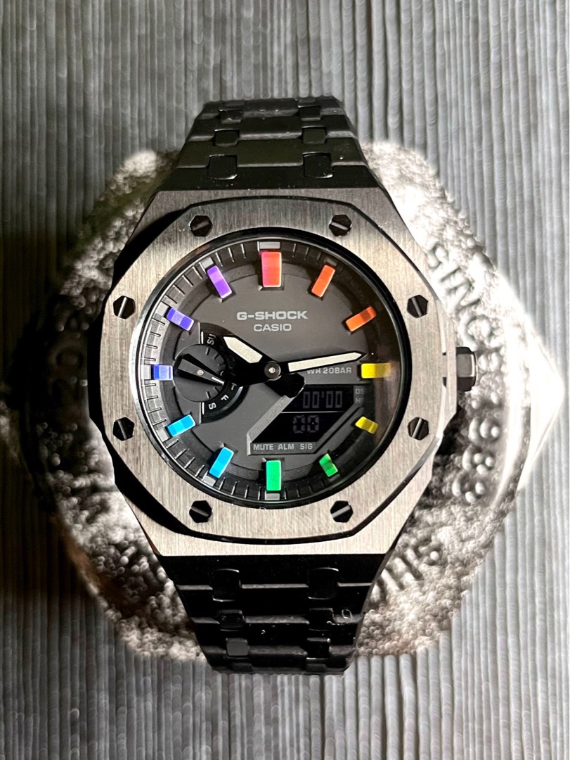 Casio G- Shock Custom Royal Oak (Casio Oak) GA- 2100 - 1A1, Black dial ...