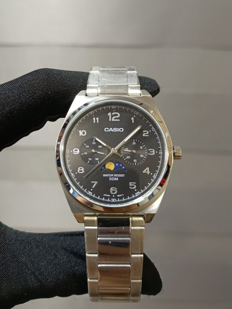 Casio Moonphase MTP-M300 Bracelet, Men's Fashion, Watches & Accessories ...