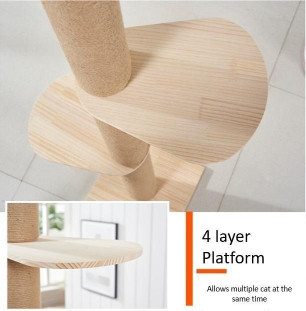 Cat Condo House Pet Ceiling Condo DIY Floor-to-Ceiling Cat Tree Scratch Pole Cat Pillar Condo ...