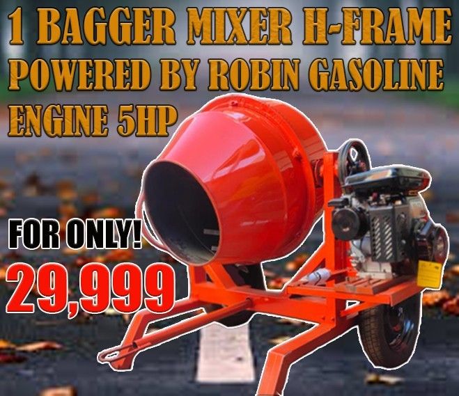 CEMENT MIXER H-FRAME POWERED BY ROBIN ENGINE 5HP GAS.ENGINE, Commercial ...
