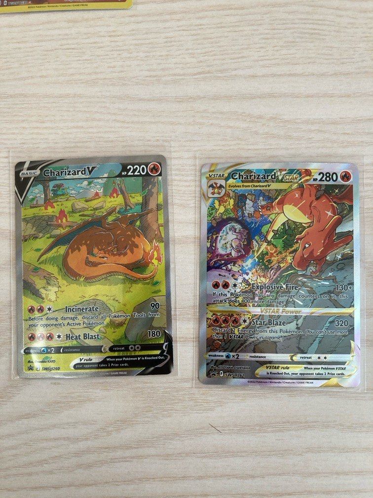 Charizard V and Vstar V Star alternate art Pokemon card, 興趣及遊戲, 玩具 & 遊戲 ...