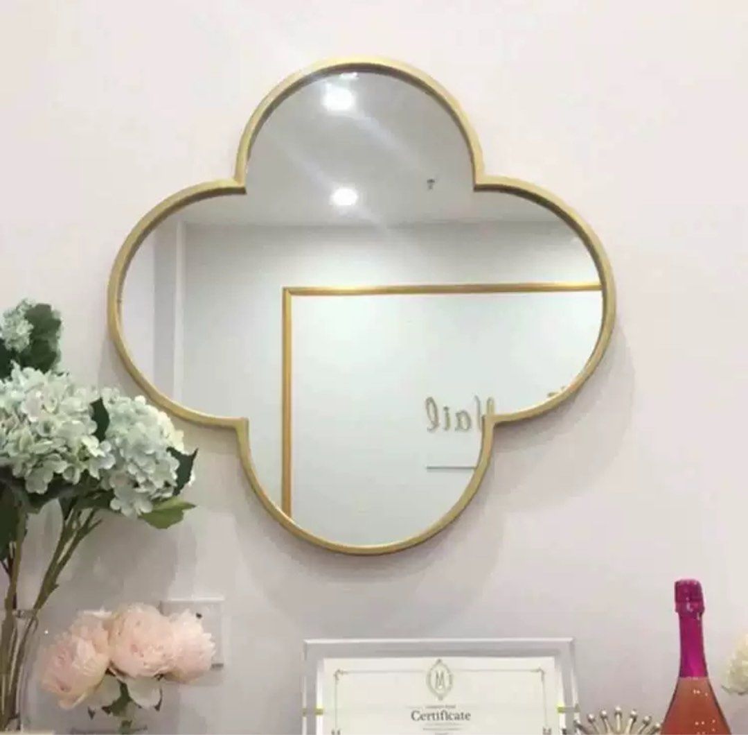 CLOVEN Four Leaf Clover Wall Mirror, Furniture & Home Living, Home ...