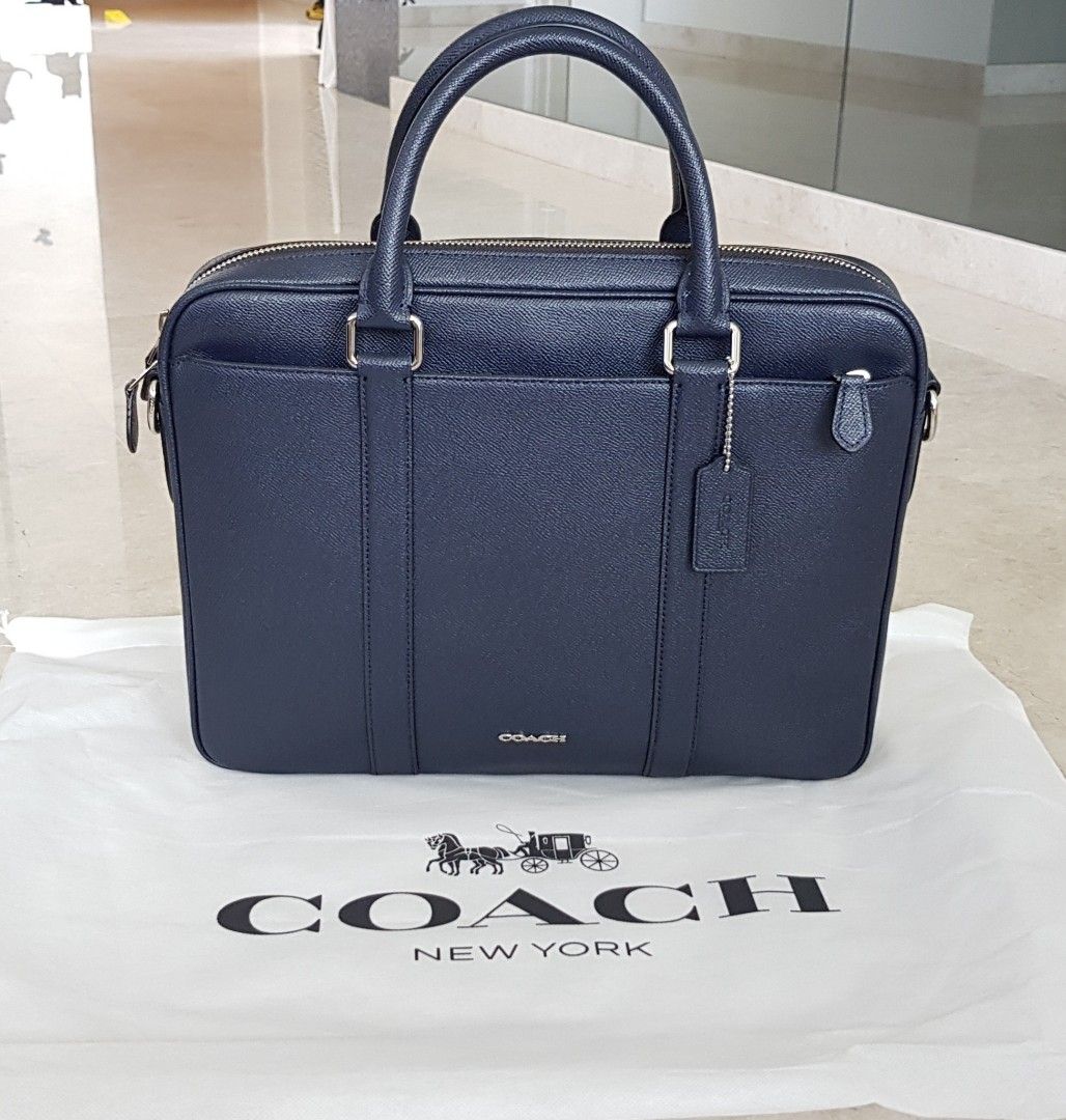 Coach Compact Crossgrain Leather Briefcase, Men's Fashion, Bags ...
