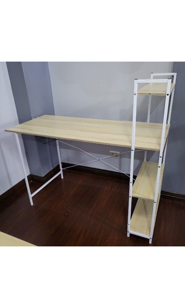Computer table office desk table with shelves, Furniture & Home Living ...