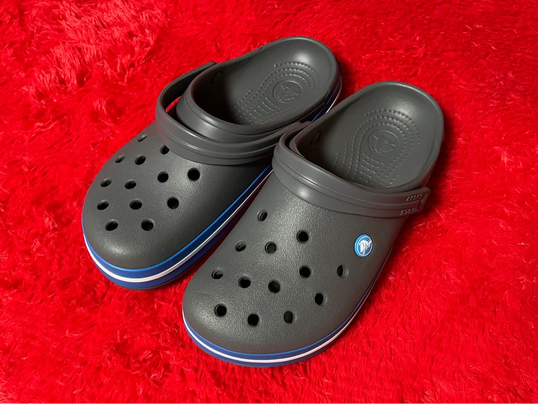 Crocs Charcoal/Ocean, Men's Fashion, Footwear, Slippers & Slides on ...