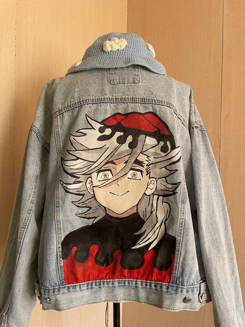 DOMA DEMON SLAYER CUSTOM HANDPAINTED DENIM JACKET, Women's Fashion ...
