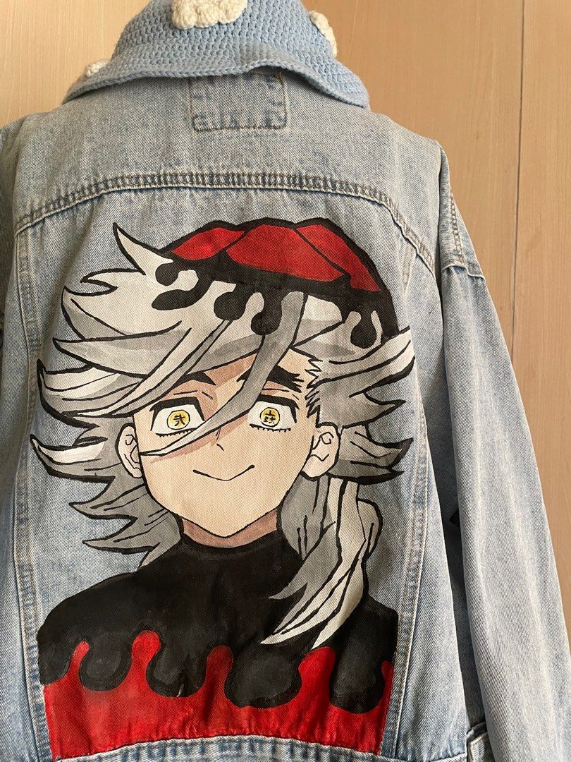 DOMA DEMON SLAYER CUSTOM HANDPAINTED DENIM JACKET, Women's Fashion ...