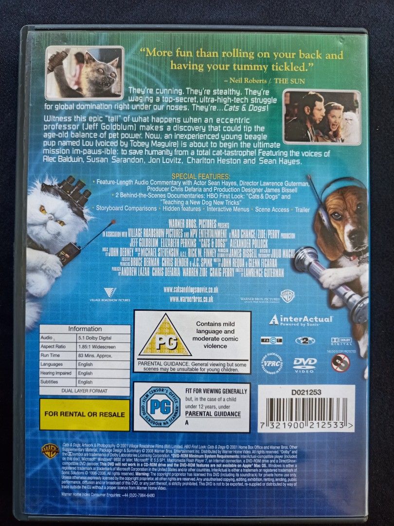 DVD Cats & Dogs, Hobbies & Toys, Music & Media, CDs & DVDs on Carousell