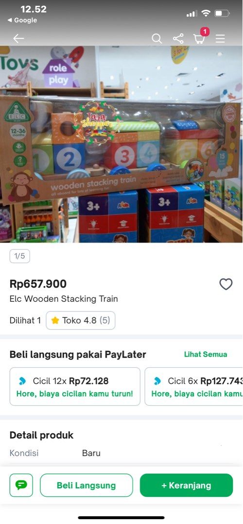elc wooden stacking train, Bayi & Anak, Mainan & Baby Walker di Carousell