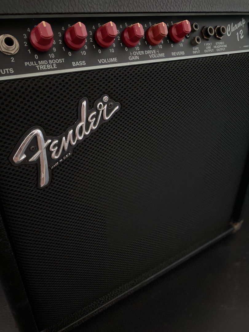 Fender Champ 12 Red Knob Tube Amp Made in USA, Hobbies & Toys, Music ...
