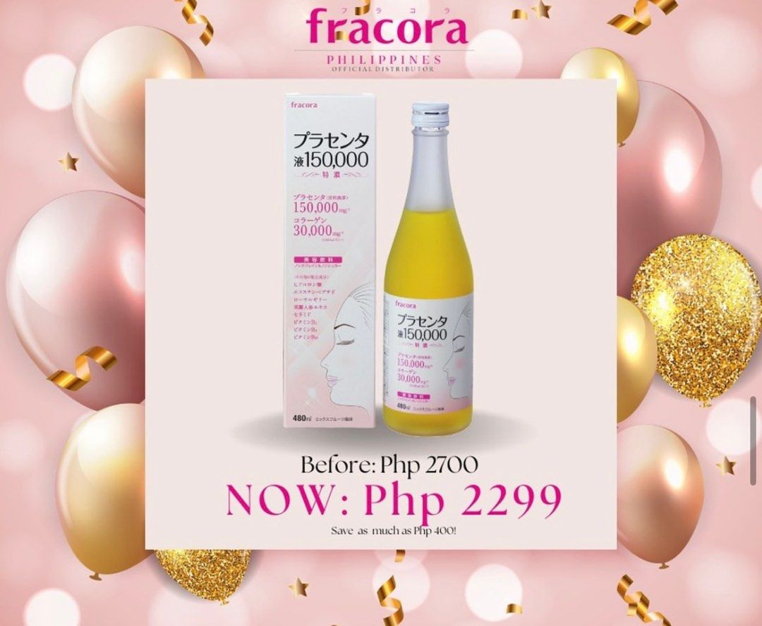 Fracora Placenta & Collagen Drink, Health & Nutrition, Health ...