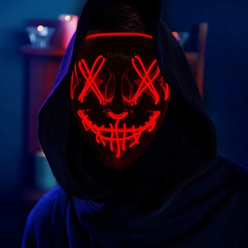 Halloween Neon Led Purge Mask Masque Masquerade Party Masks Light Grow ...