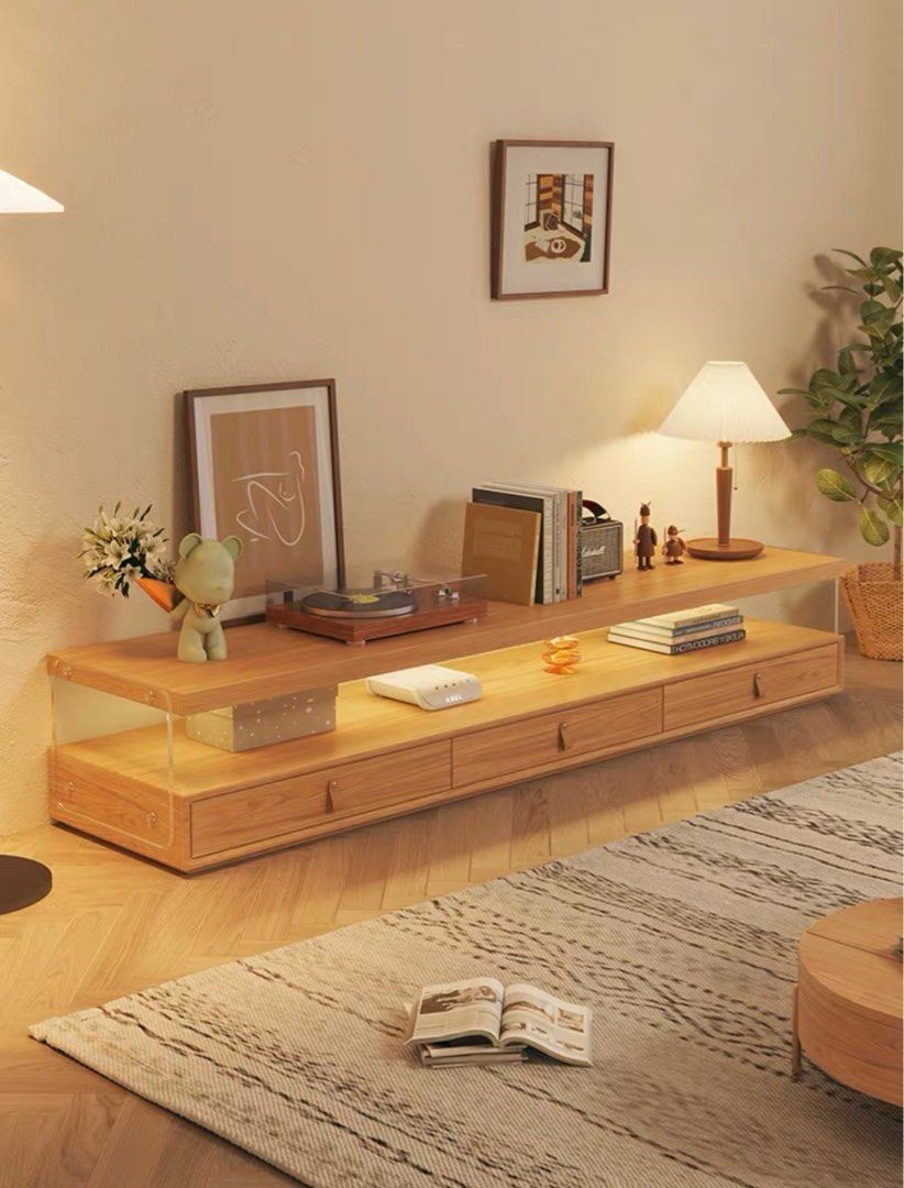 HELIS Japandi Solid Wood TV Console, Furniture & Home Living, Furniture ...