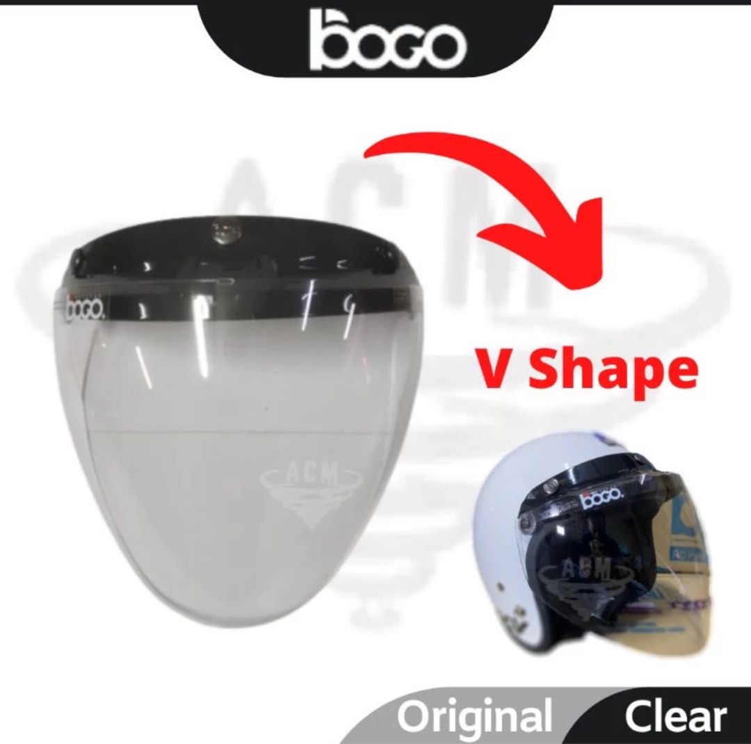 Helmet Visor- BOGO V Shape original clear visor, Motorcycles ...
