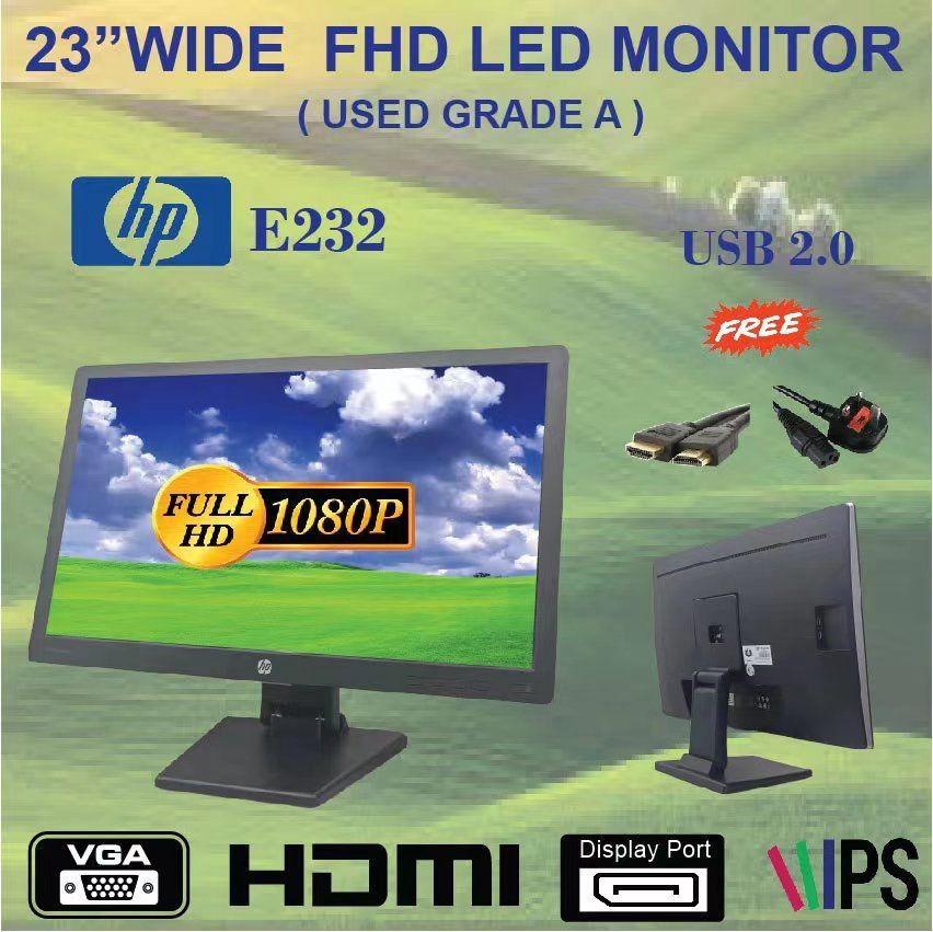 HP E232 23inch FHD LCD Monitor, Computers & Tech, Parts & Accessories ...