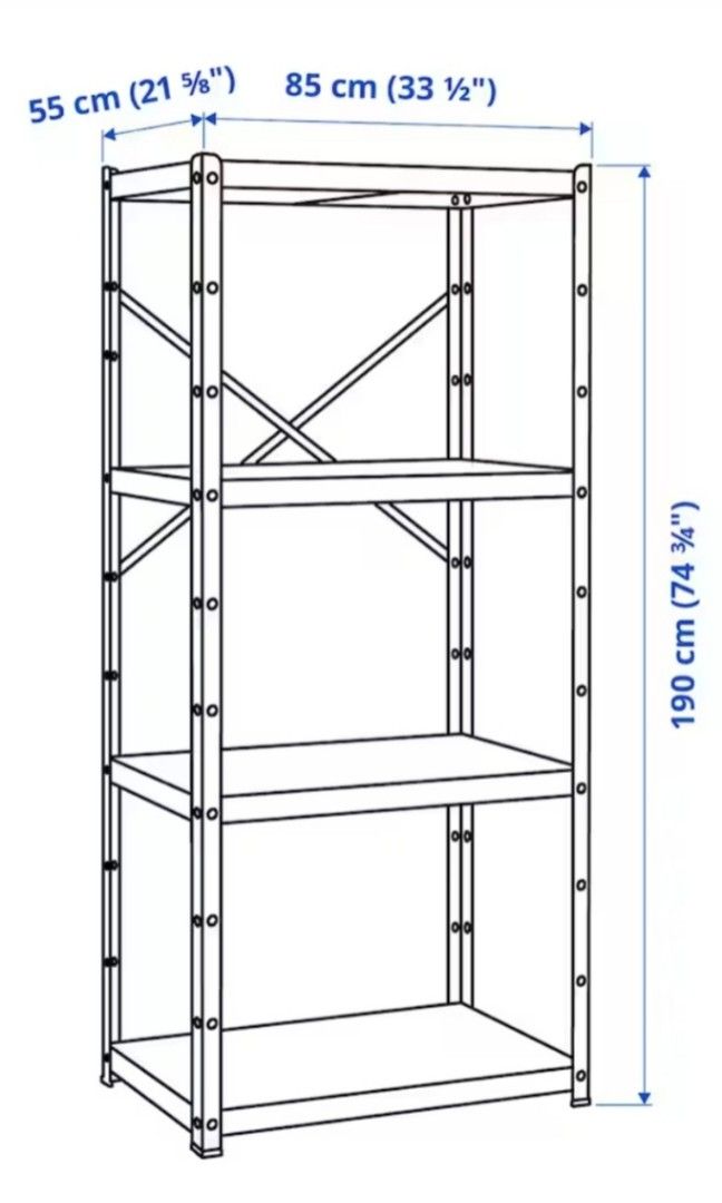 IKEA BROR 4-tier shelf storage rack, Furniture & Home Living, Furniture ...