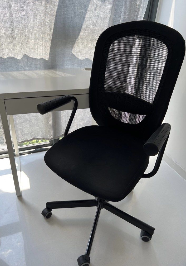 IKEA Micke Table and FLINTAN Chair with Armrests, Furniture & Home ...