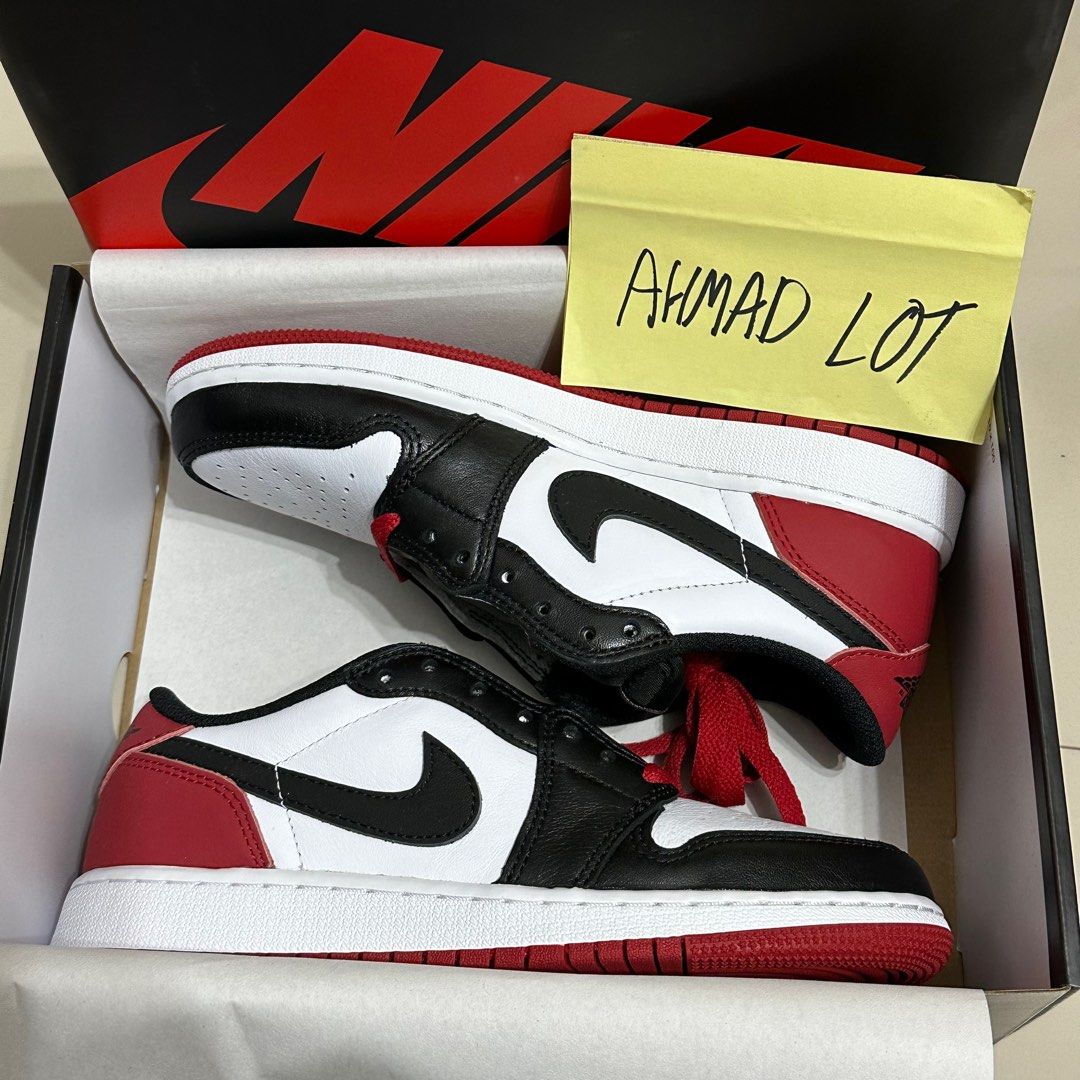 Jordan 1 Low Og Blacktoe Gs, Women's Fashion, Footwear, Sneakers on ...