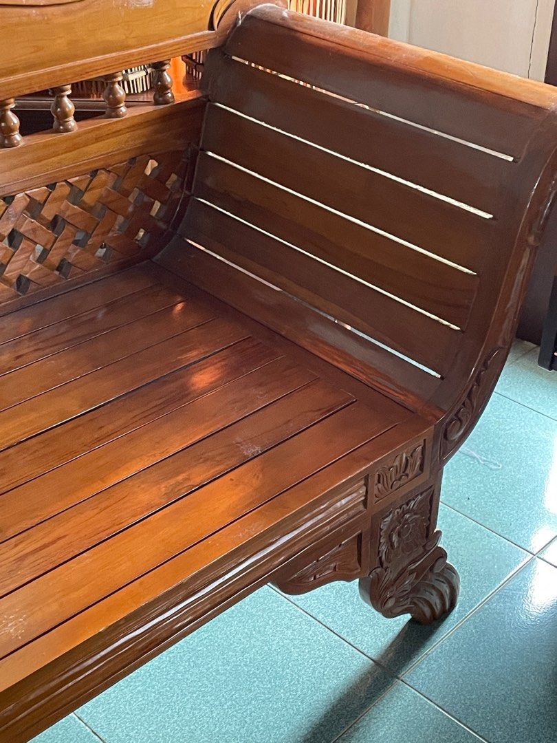 Kerusi Kayu 3 seater, Furniture & Home Living, Furniture, Chairs on ...