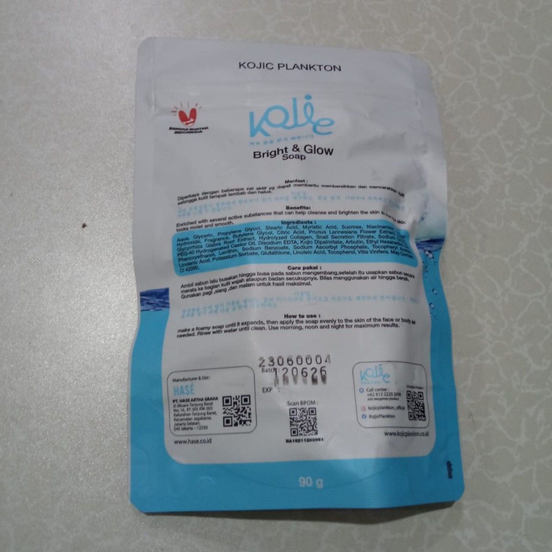 KOJIC PLANKTON Bright & Glow Soap 90gr, Kesehatan & Kecantikan, Kulit ...