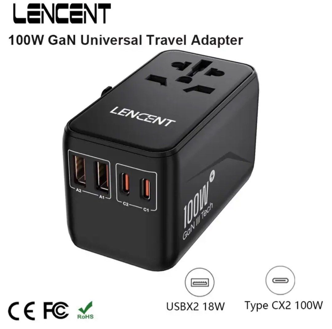 Lencent GaN III 100W Travel Adapter, Mobile Phones & Gadgets, Mobile ...