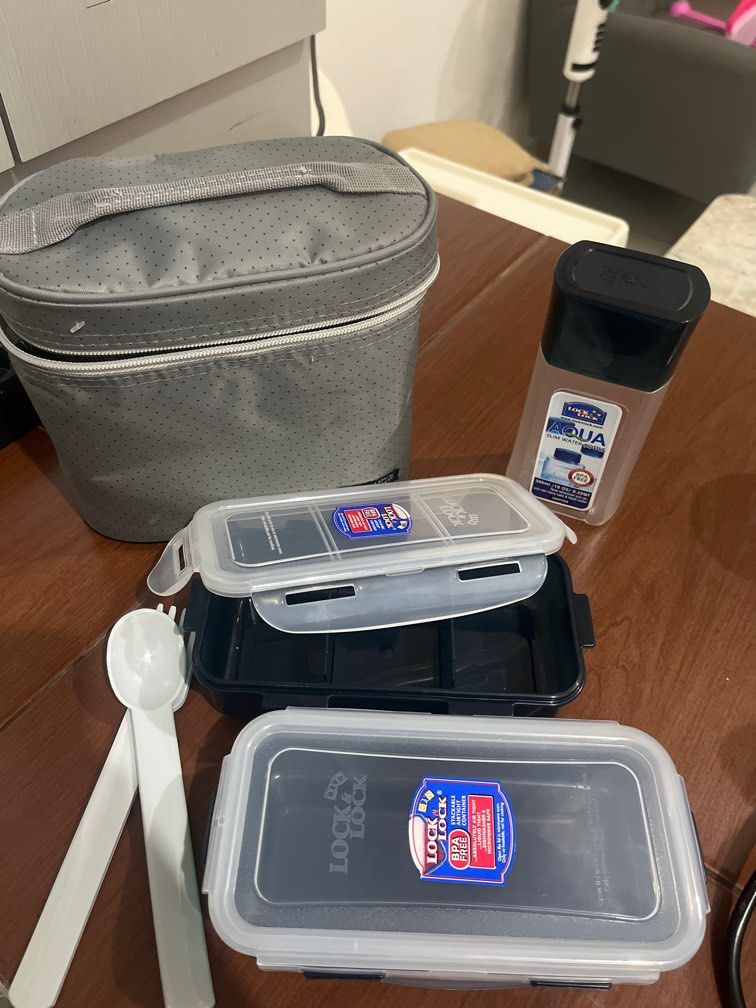 Lock and lock Lunch Box Set, Kitchen & Appliances di Carousell