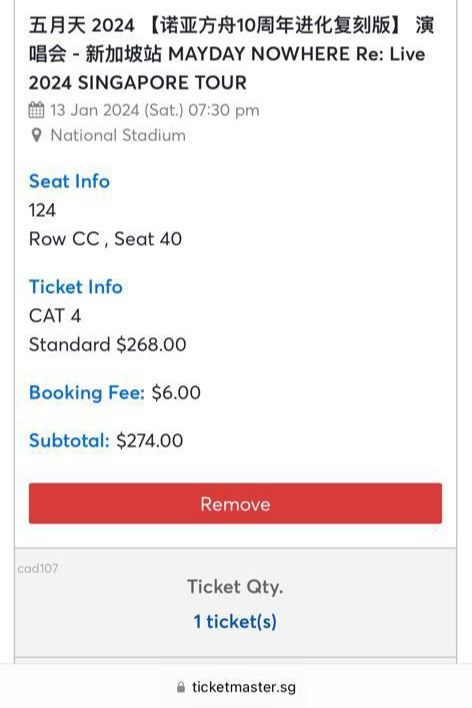 Mayday concert ticket, Tickets & Vouchers, Event Tickets on Carousell