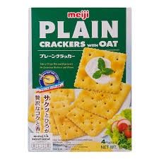 Meiji plain biscuit soda crackers with oats oat cracker individually ...